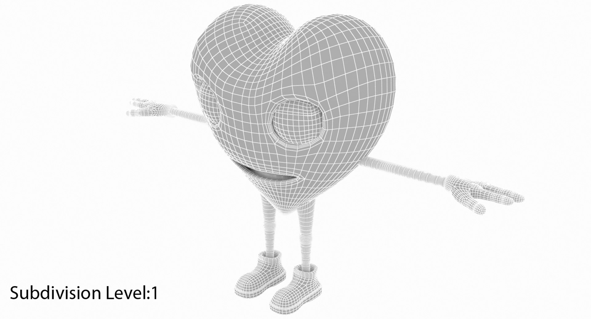 3d cartoon heart model