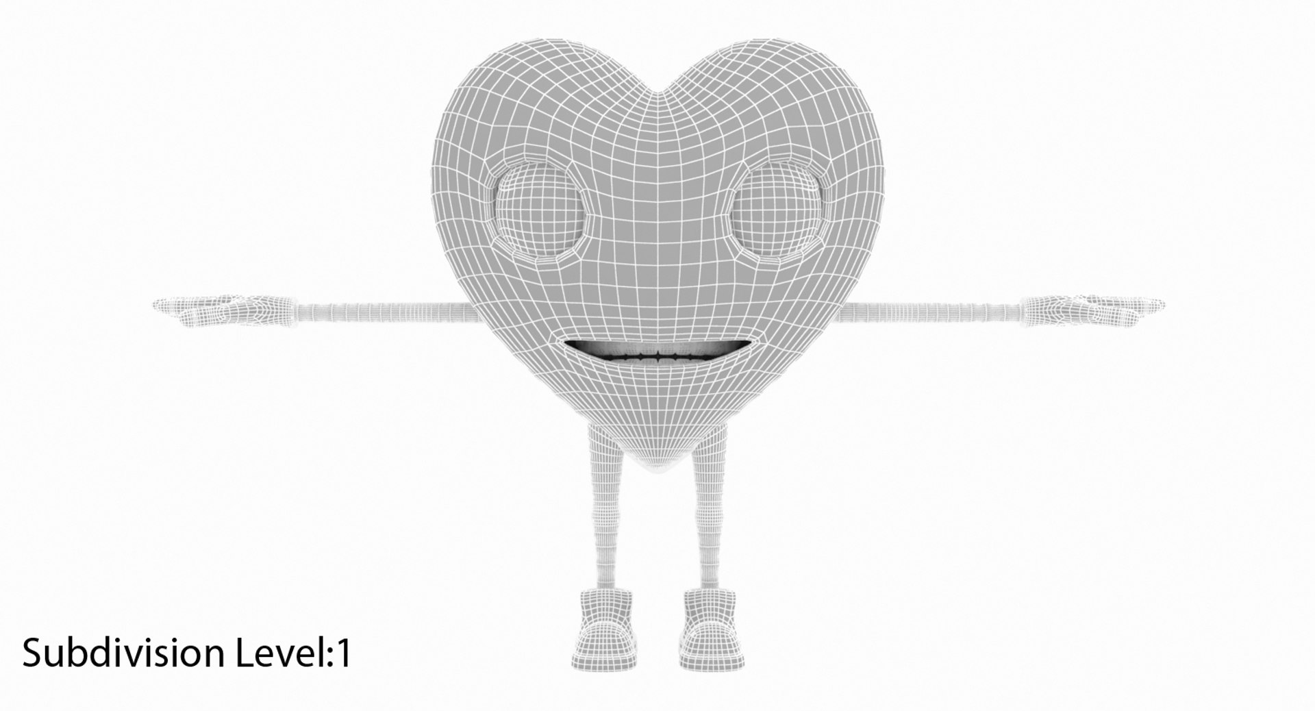 3d cartoon heart model
