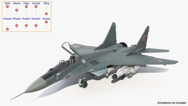 3D MiG 29KR Fulcrum D Russian Navy with Armament Rigged model ...