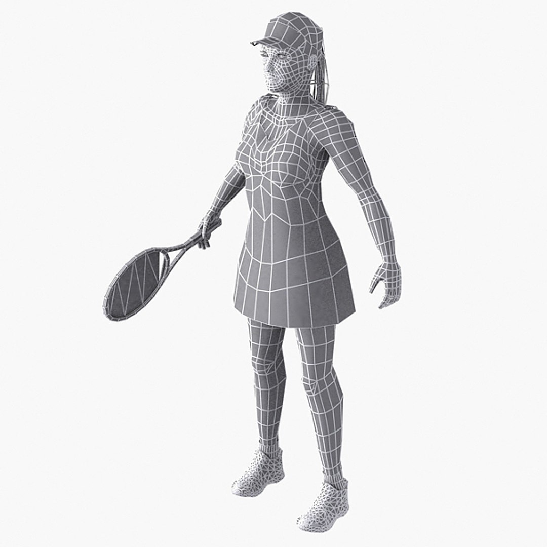 3d Model Realistic Woman Tennis Player