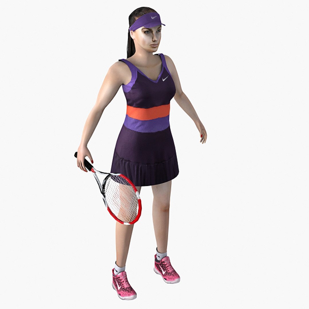 3d Model Realistic Woman Tennis Player