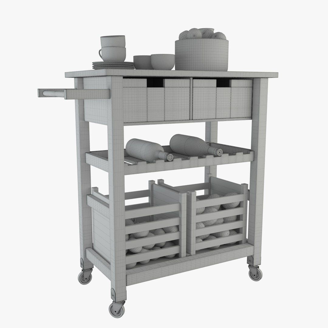 3D Storage Kitchen Trolley - TurboSquid 1163670