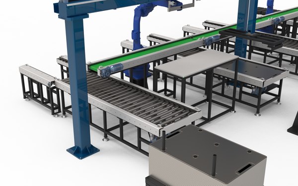 Transfer Palletizing Conveyor Line model - TurboSquid 1868397