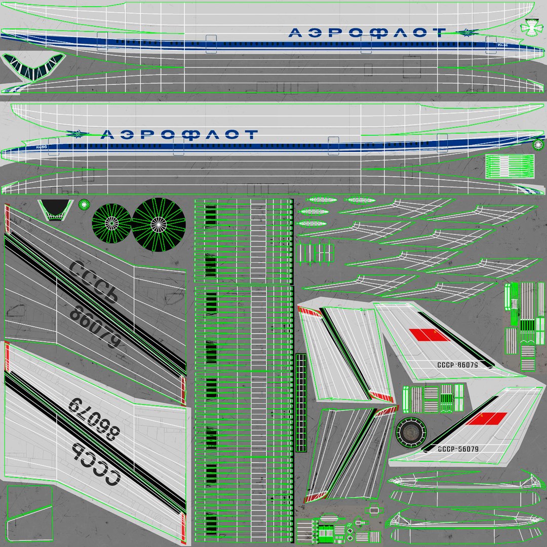 Max Low-poly Il-86 Pbr