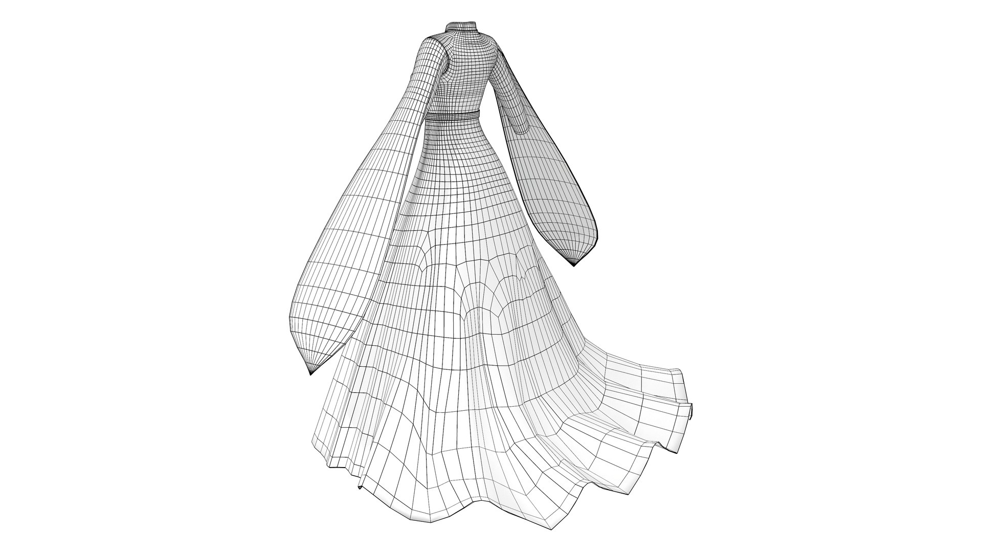 Wedding Couture Evening Outfit Costume 3D Model - TurboSquid 1983601