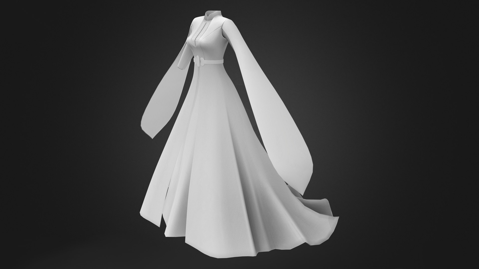 Wedding Couture Evening Outfit Costume 3D Model - TurboSquid 1983601