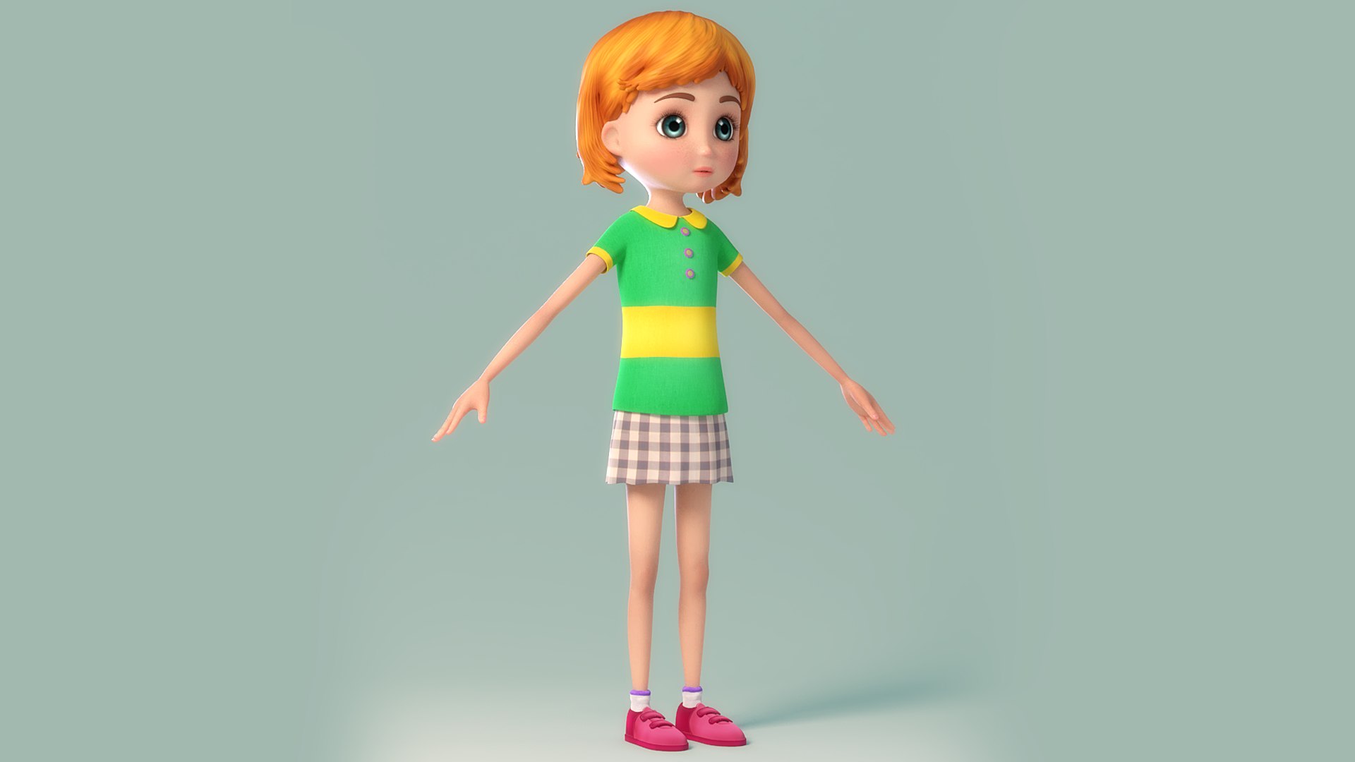 Free Cartoon Girl Rigged 3D - TurboSquid 1950944