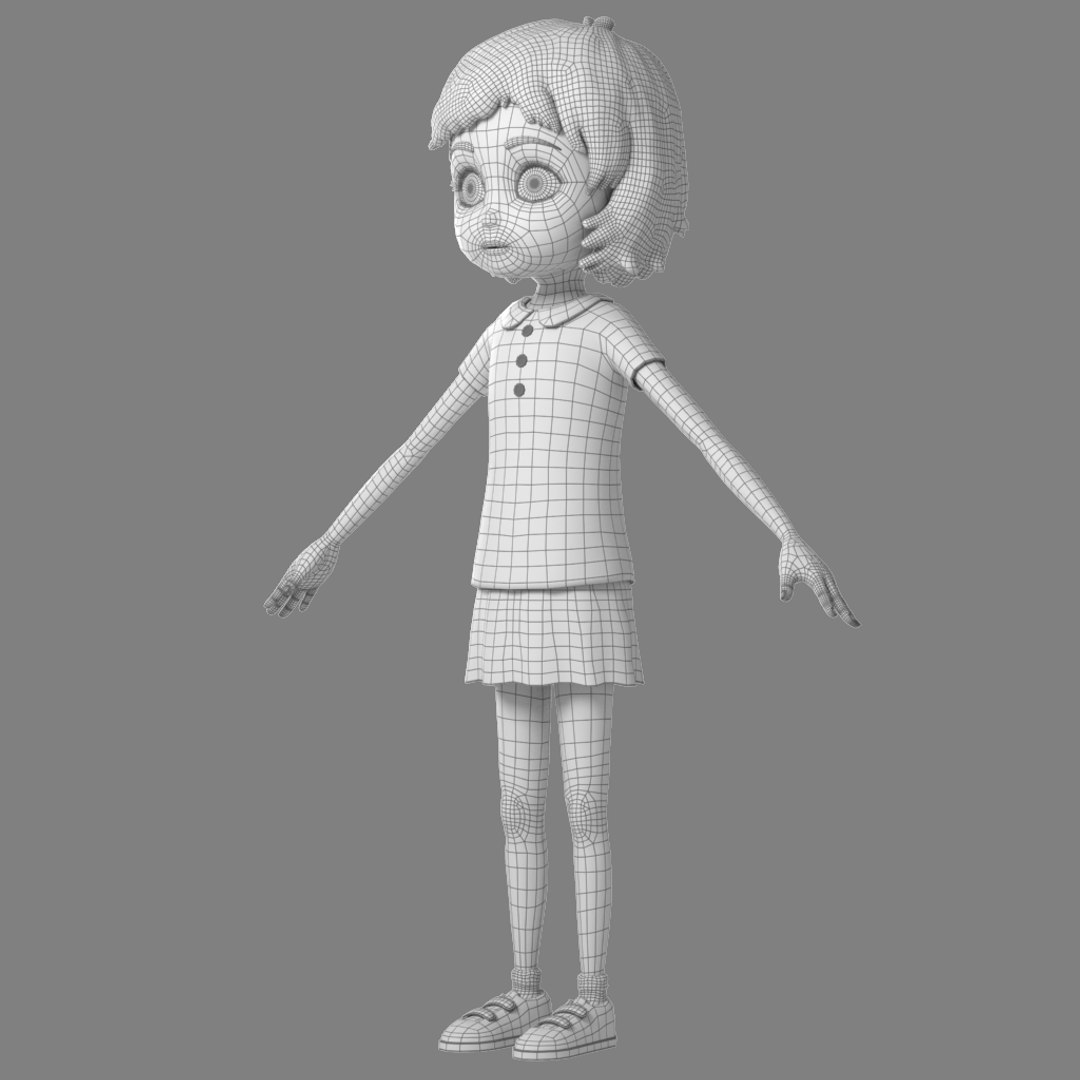Free Cartoon Girl Rigged 3D - TurboSquid 1950944