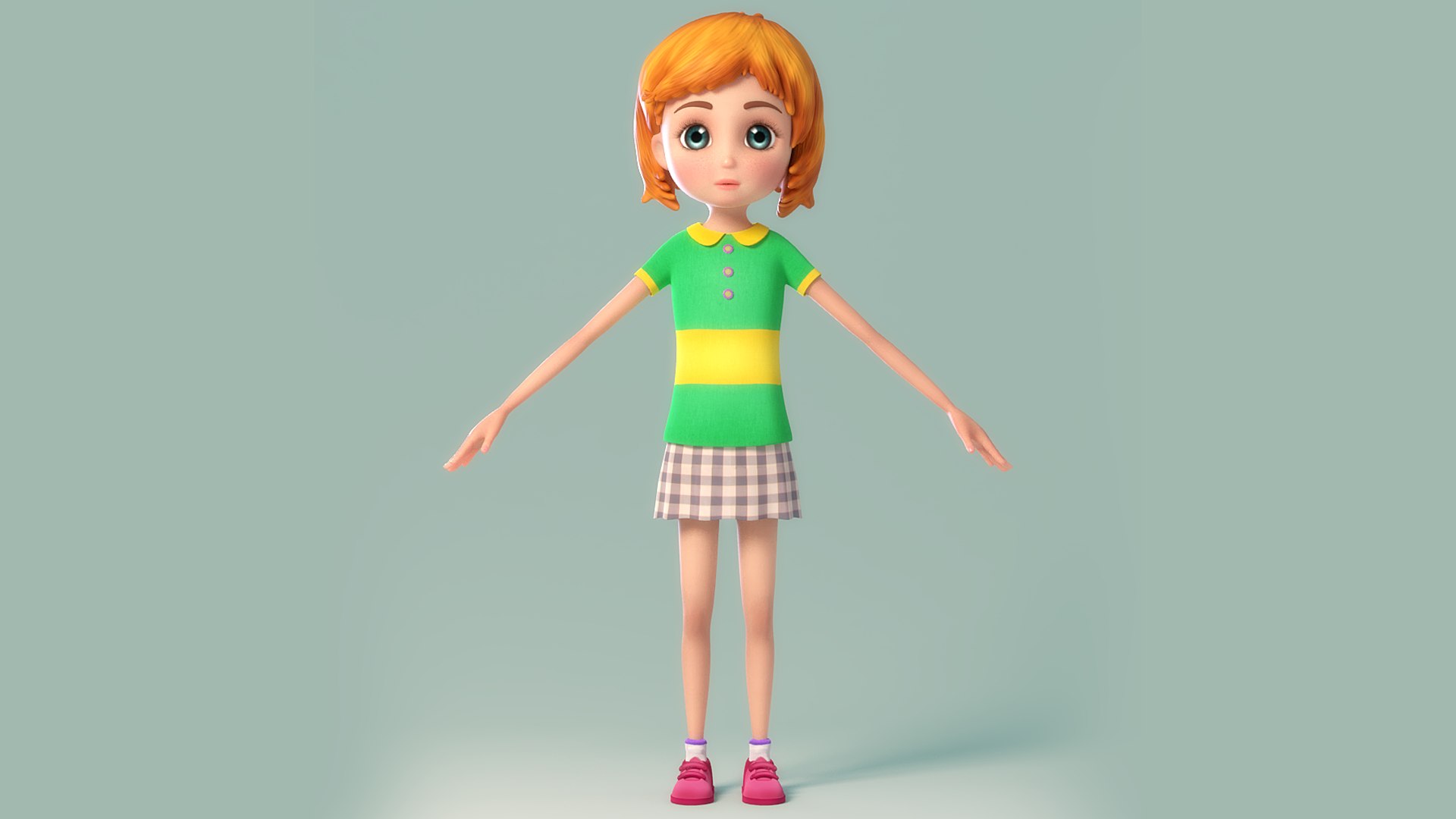Free Cartoon Girl Rigged 3D - TurboSquid 1950944