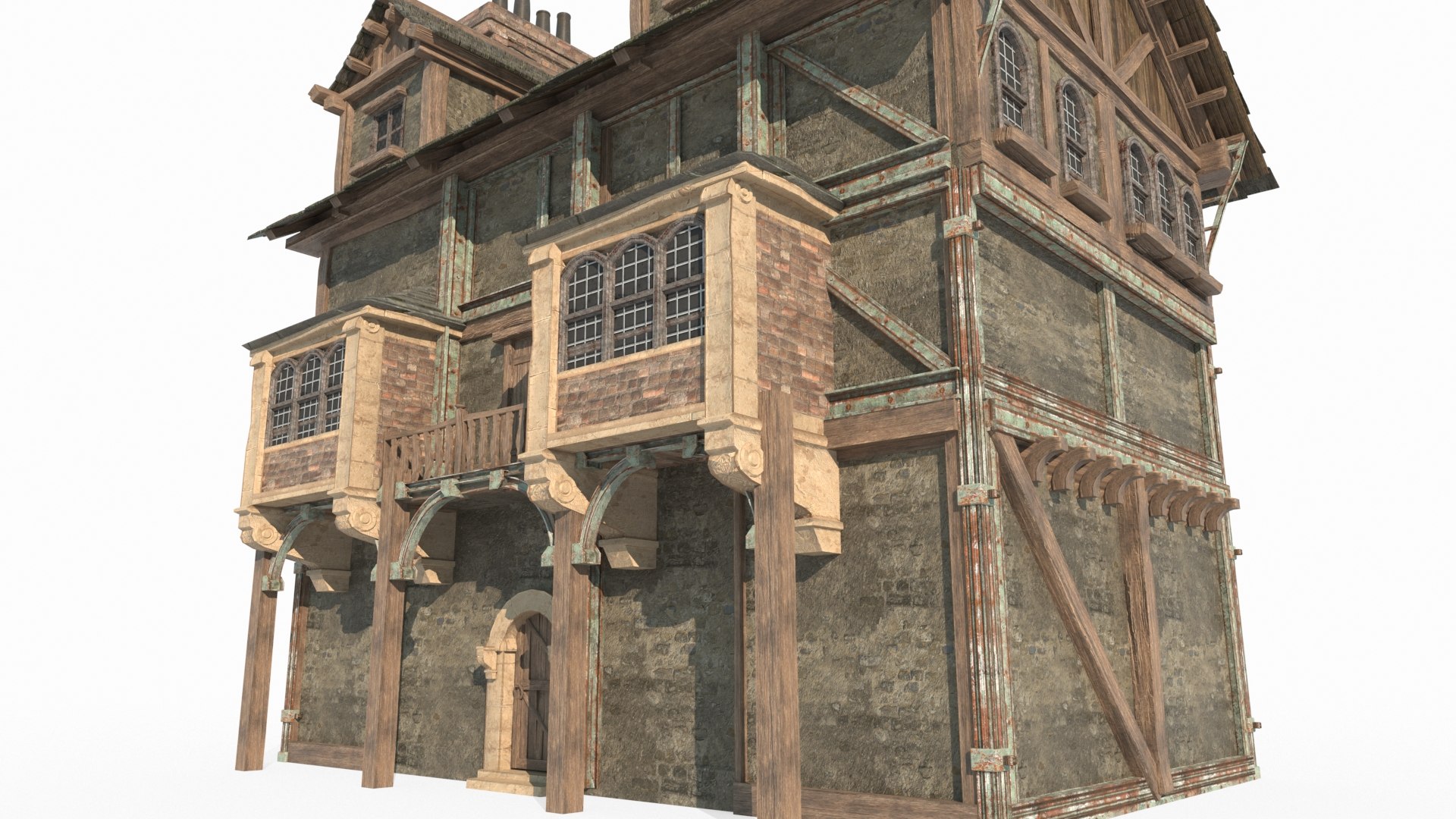 3D Model Buildings Shops And Residences In Medieval Towns - TurboSquid 2406865