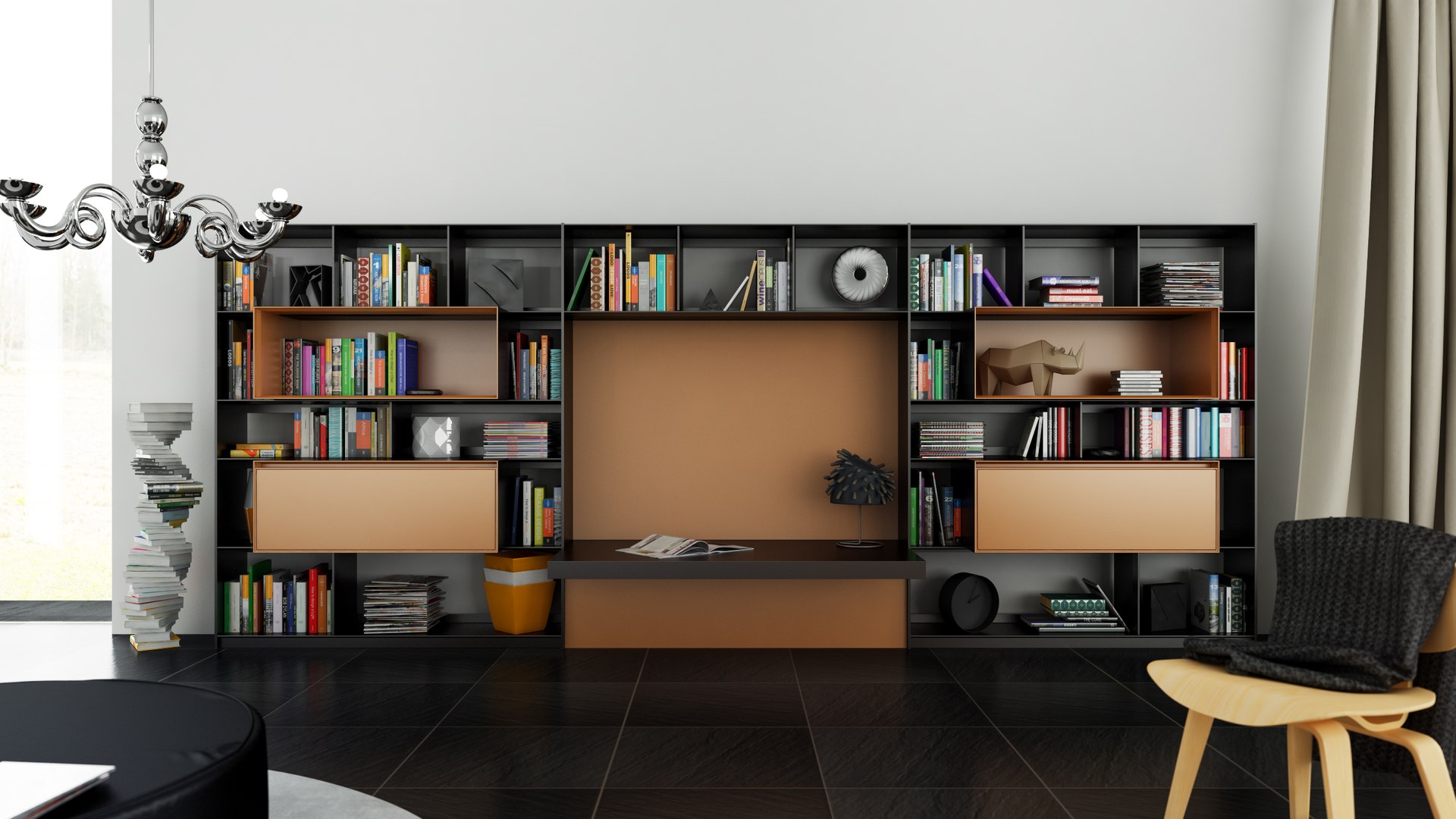 3d C4d B Bookcase 25