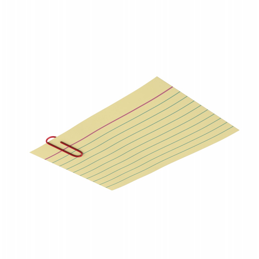 Index Card With Paper Clip 3D - TurboSquid 1848276