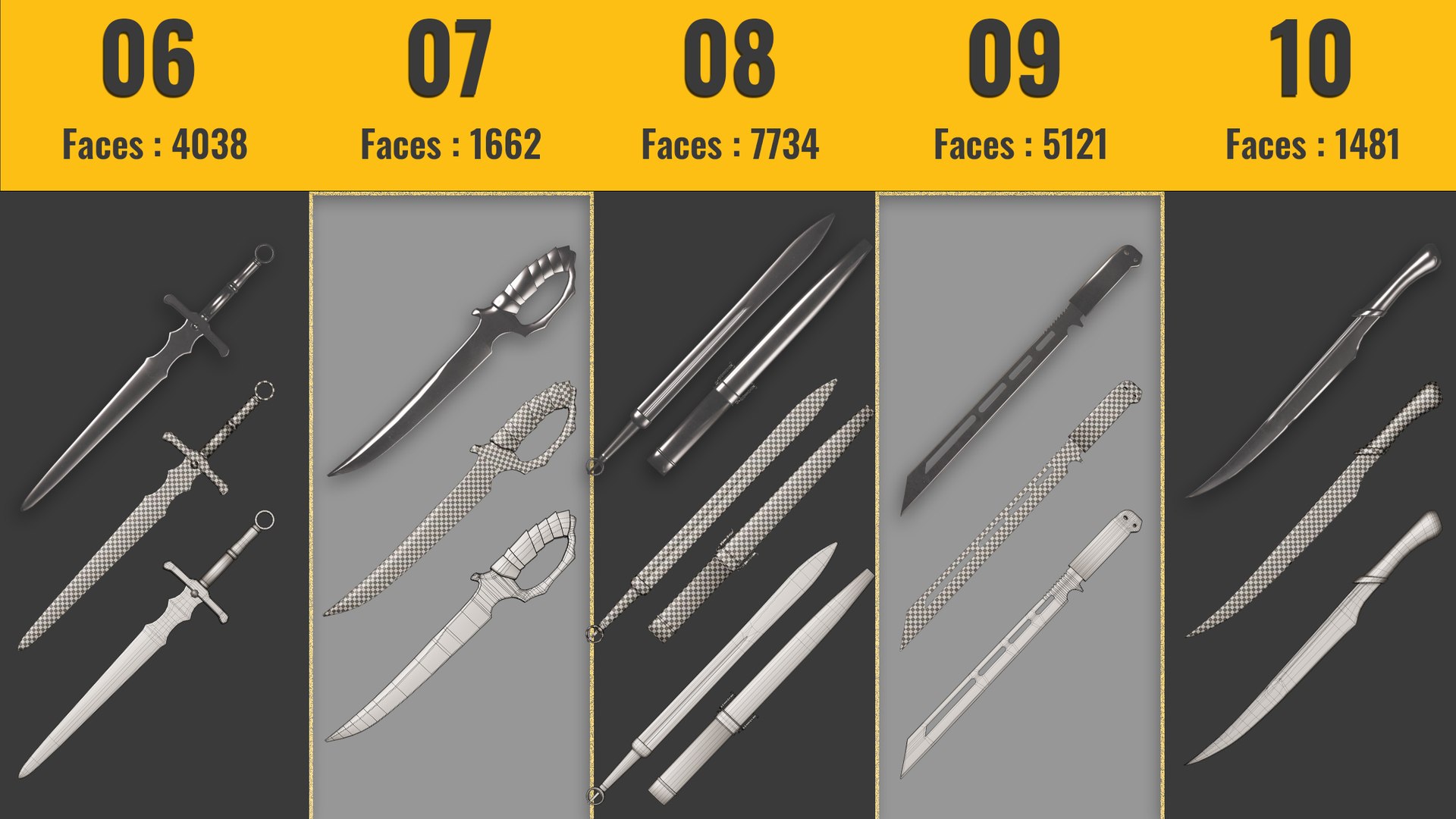 3D 25 Sword And Kinfe Base Mesh - TurboSquid 1965050