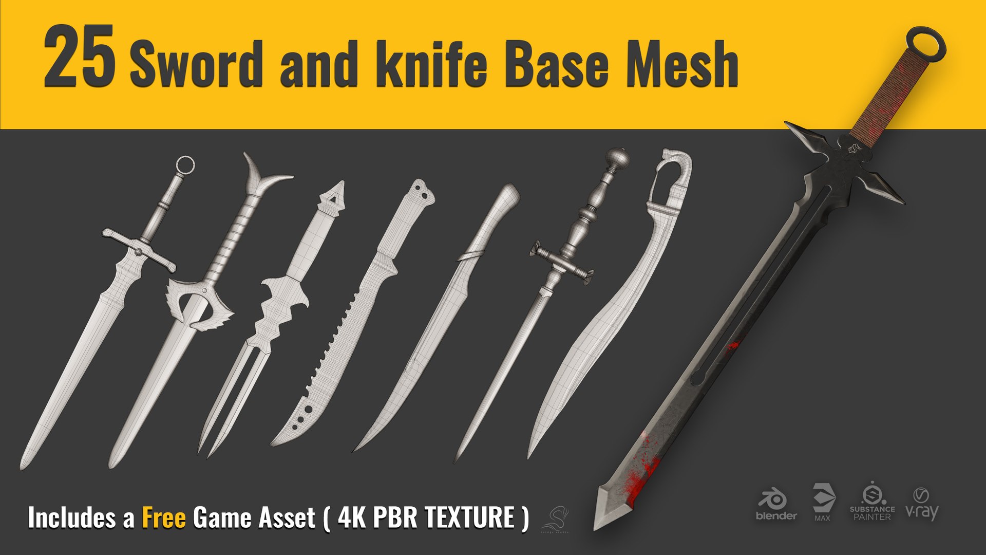 3D 25 Sword And Kinfe Base Mesh - TurboSquid 1965050