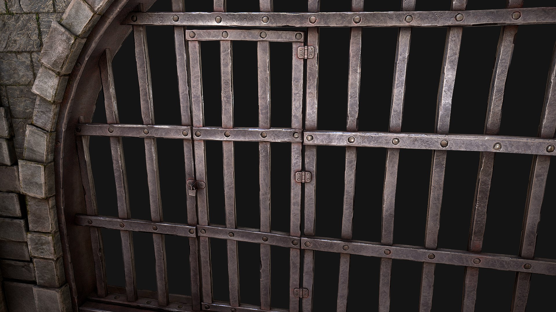 3D Medieval Prison Bars with Door - TurboSquid 2017335