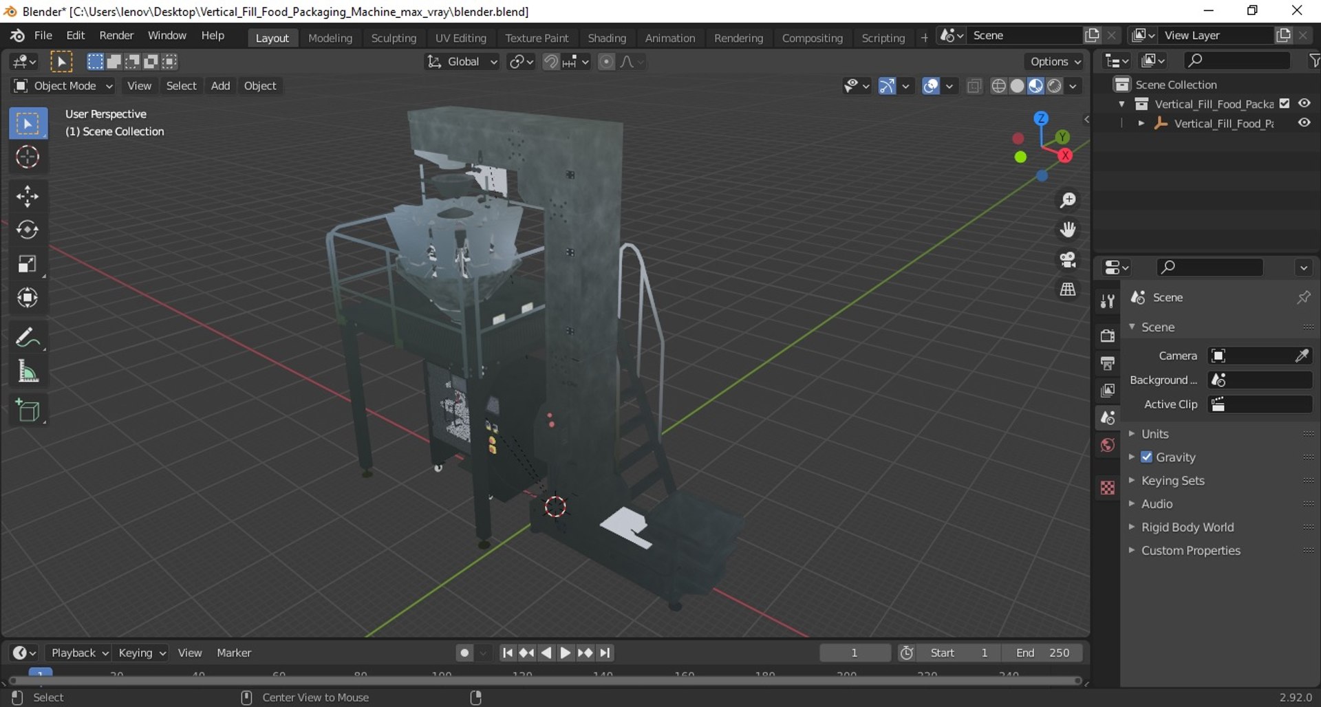 Vertical Fill Food Packaging Machine 3D - TurboSquid 2269777