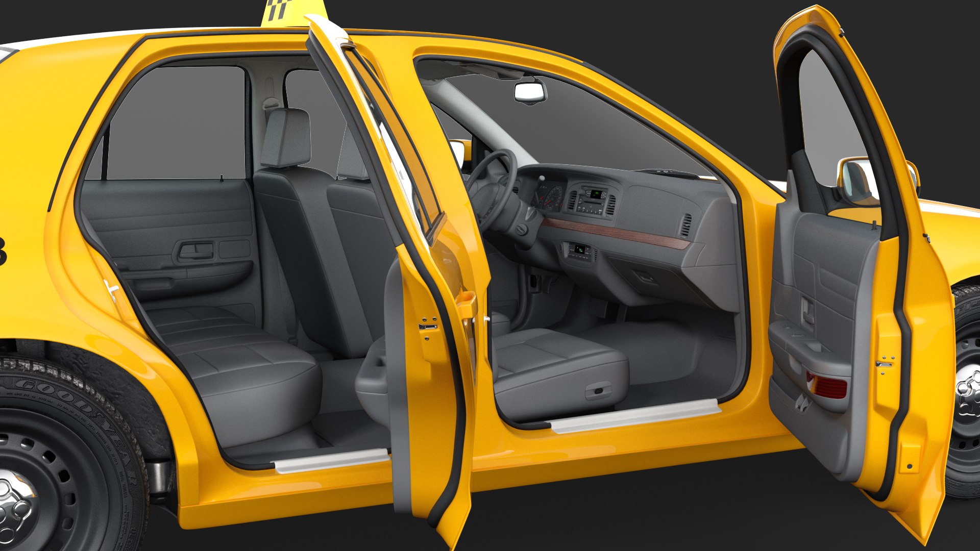 3D model crown victoria yellow taxi - TurboSquid 1496520