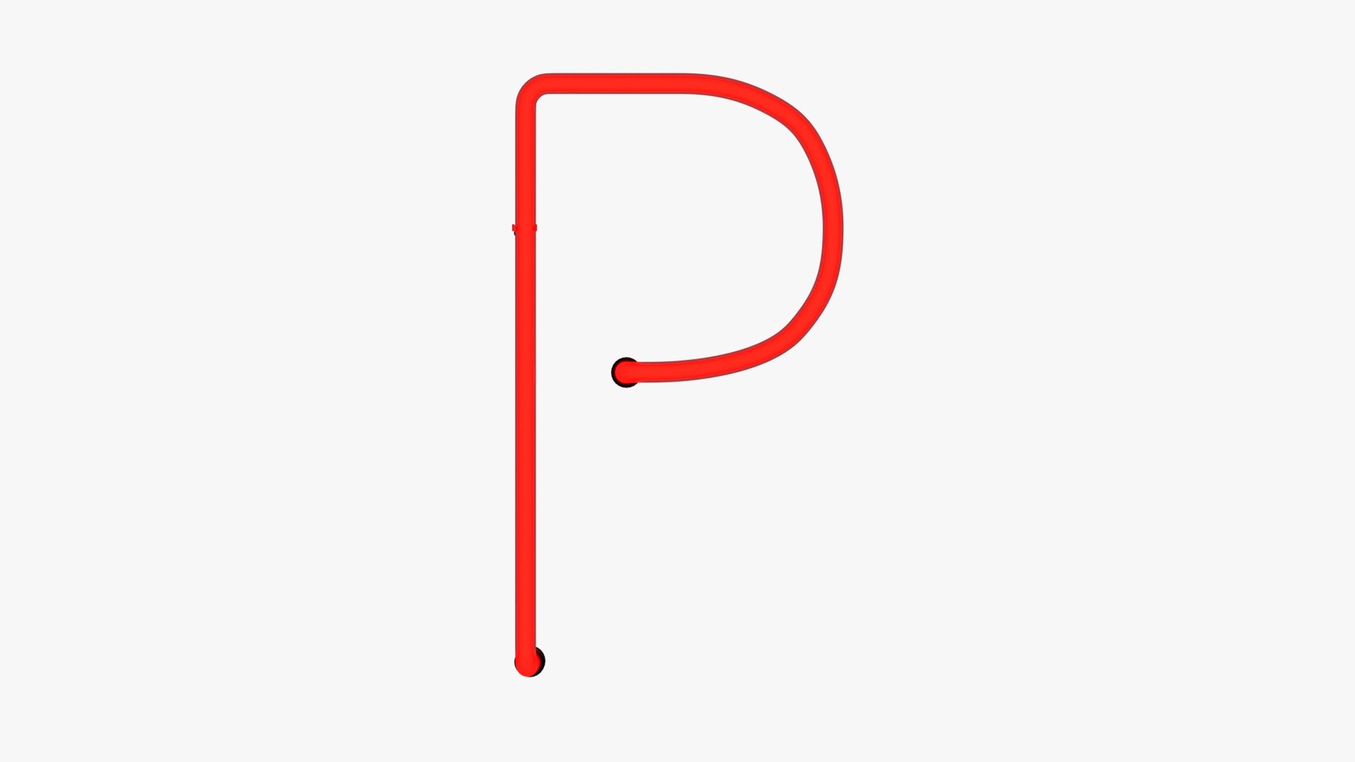 Neon Red Alphabet P 3D - TurboSquid 2154150