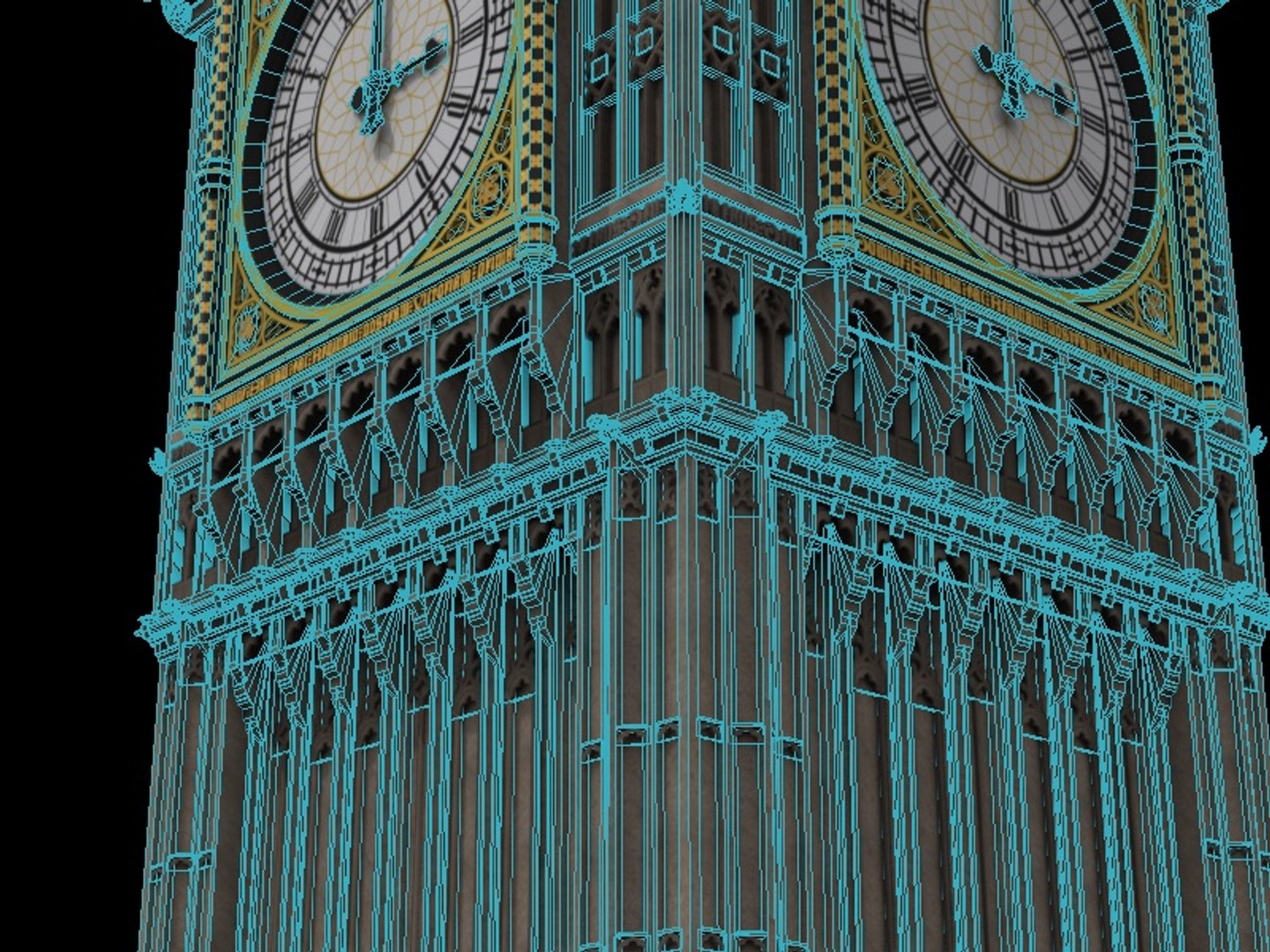 low-poly big ben 3d model
