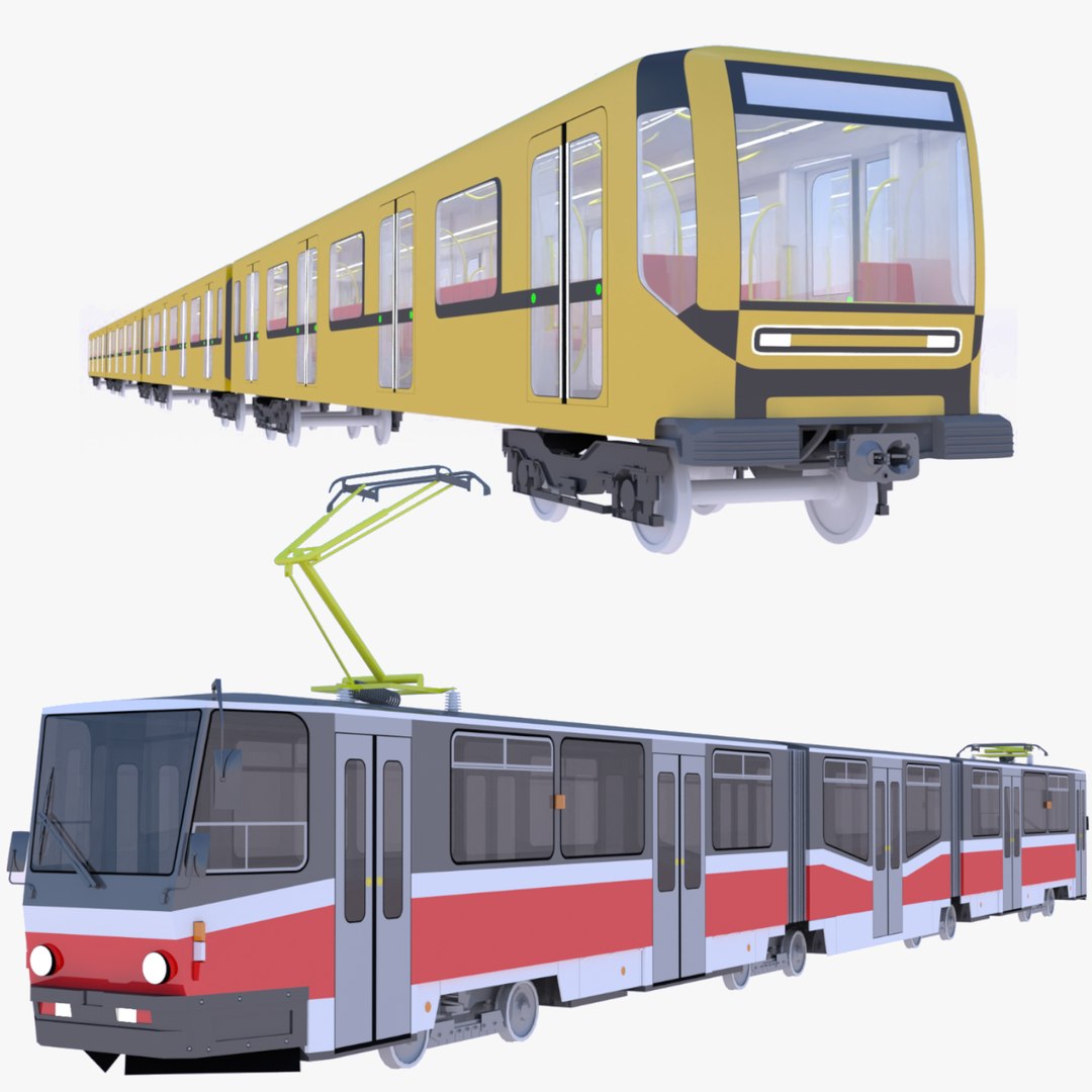 Tram And Metro Collection 3D Model - TurboSquid 2171302