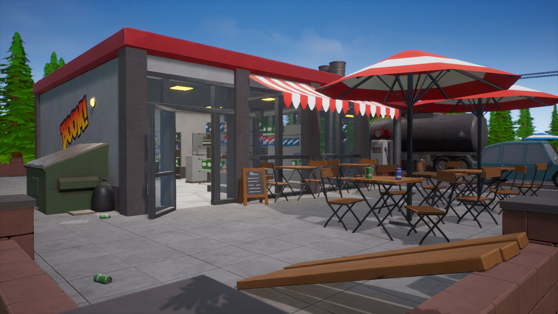 3D Stylized Low Poly FPS Map 2 - Gas Station - TurboSquid 2225169