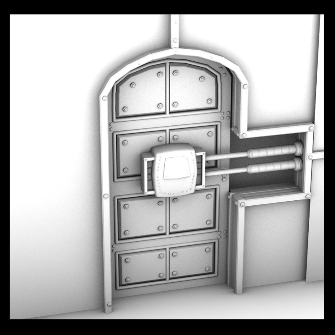 3d Metal Door Moving