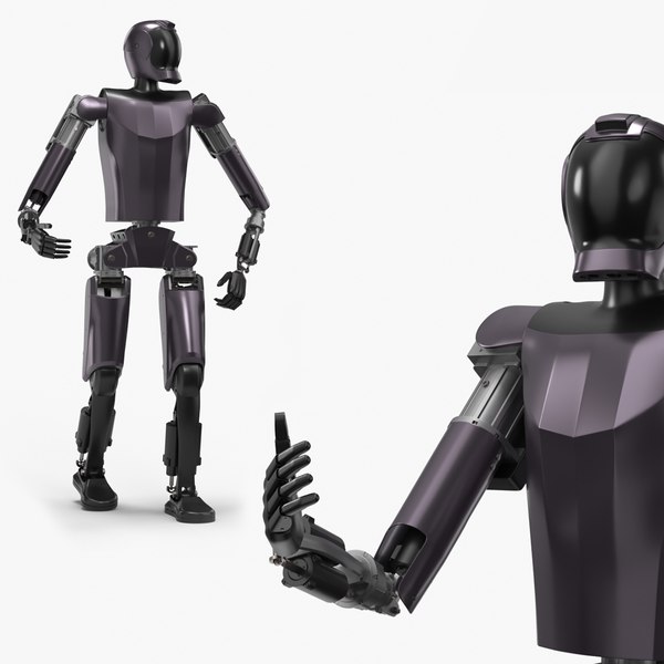 Modello 3D Robot bipede viola per l'automazione, equipaggiato per Maya ...