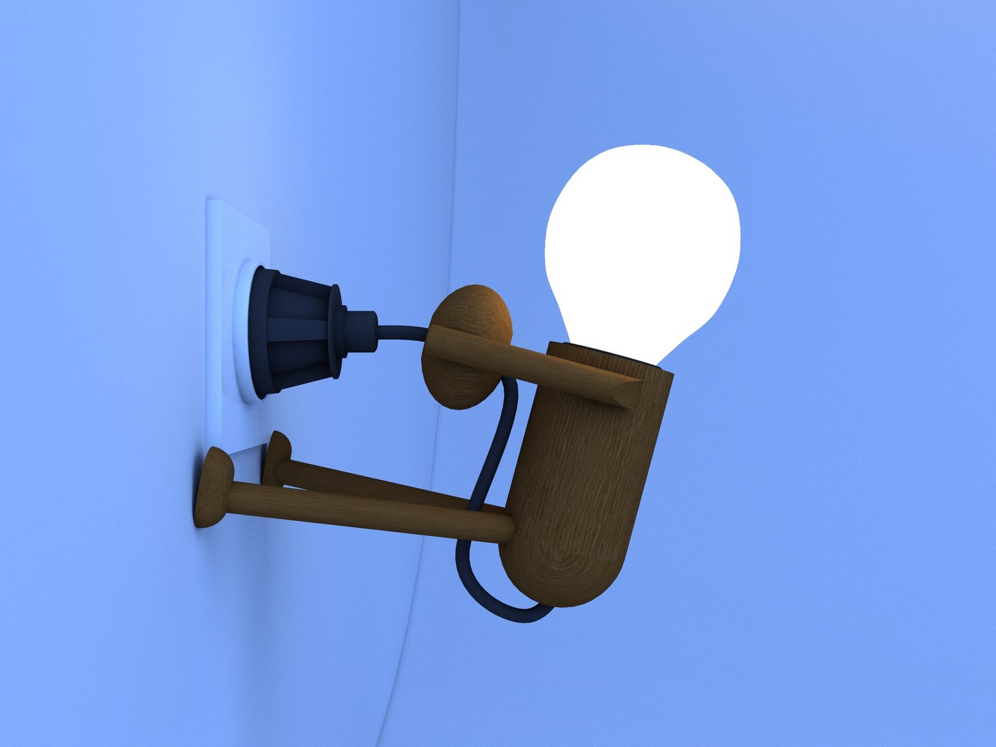 Wood Little Man Lamp 3D Model 3D - TurboSquid 1735366