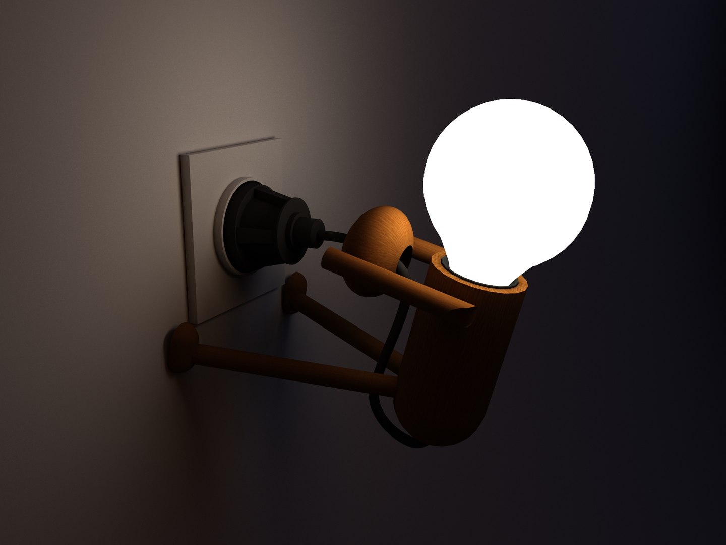 Wood Little Man Lamp 3D Model 3D - TurboSquid 1735366