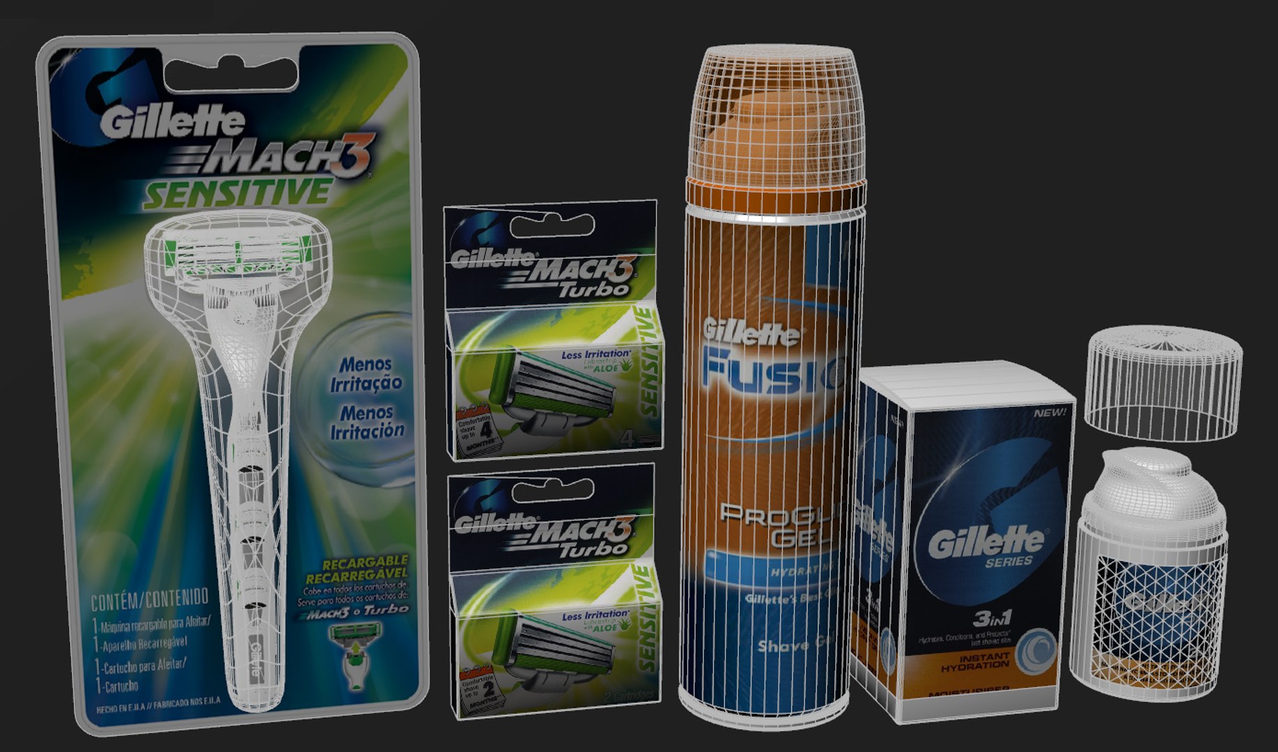 3dsmax Set Gillette Razor
