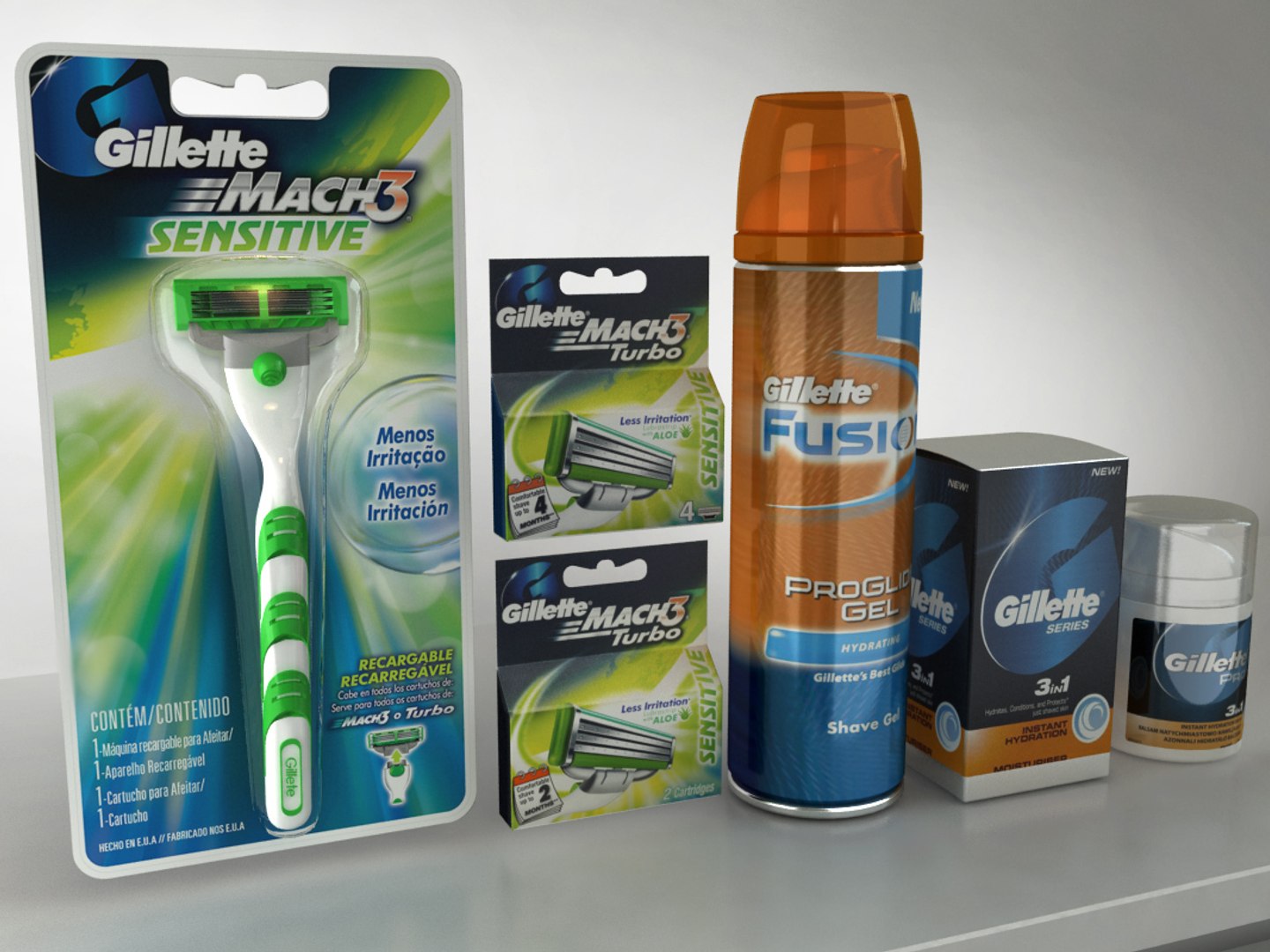 3dsmax Set Gillette Razor