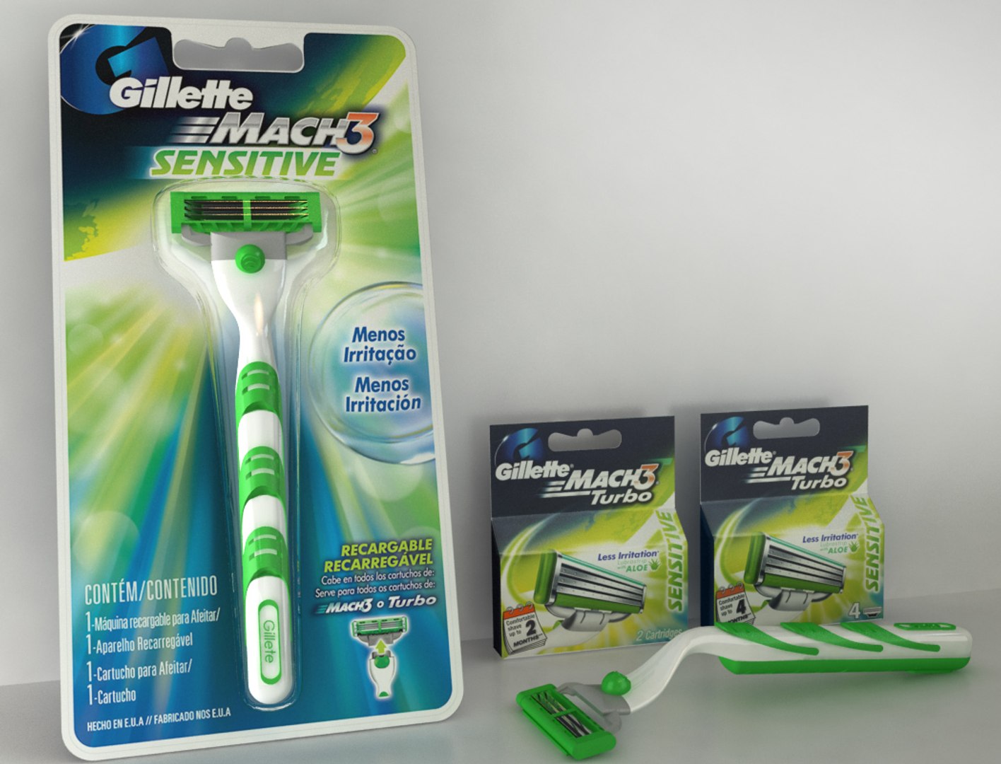 3dsmax Set Gillette Razor