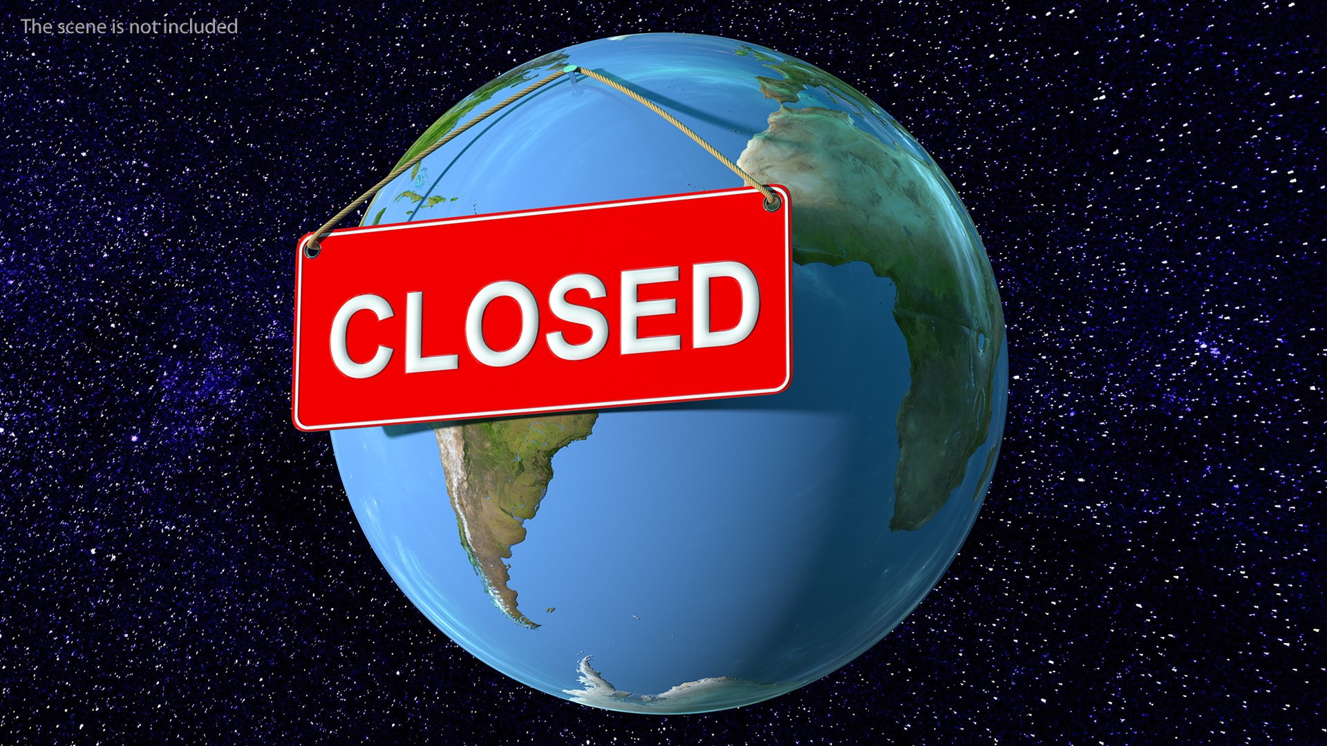 Earth Stylized Sign Closed 3D Model - TurboSquid 1699785