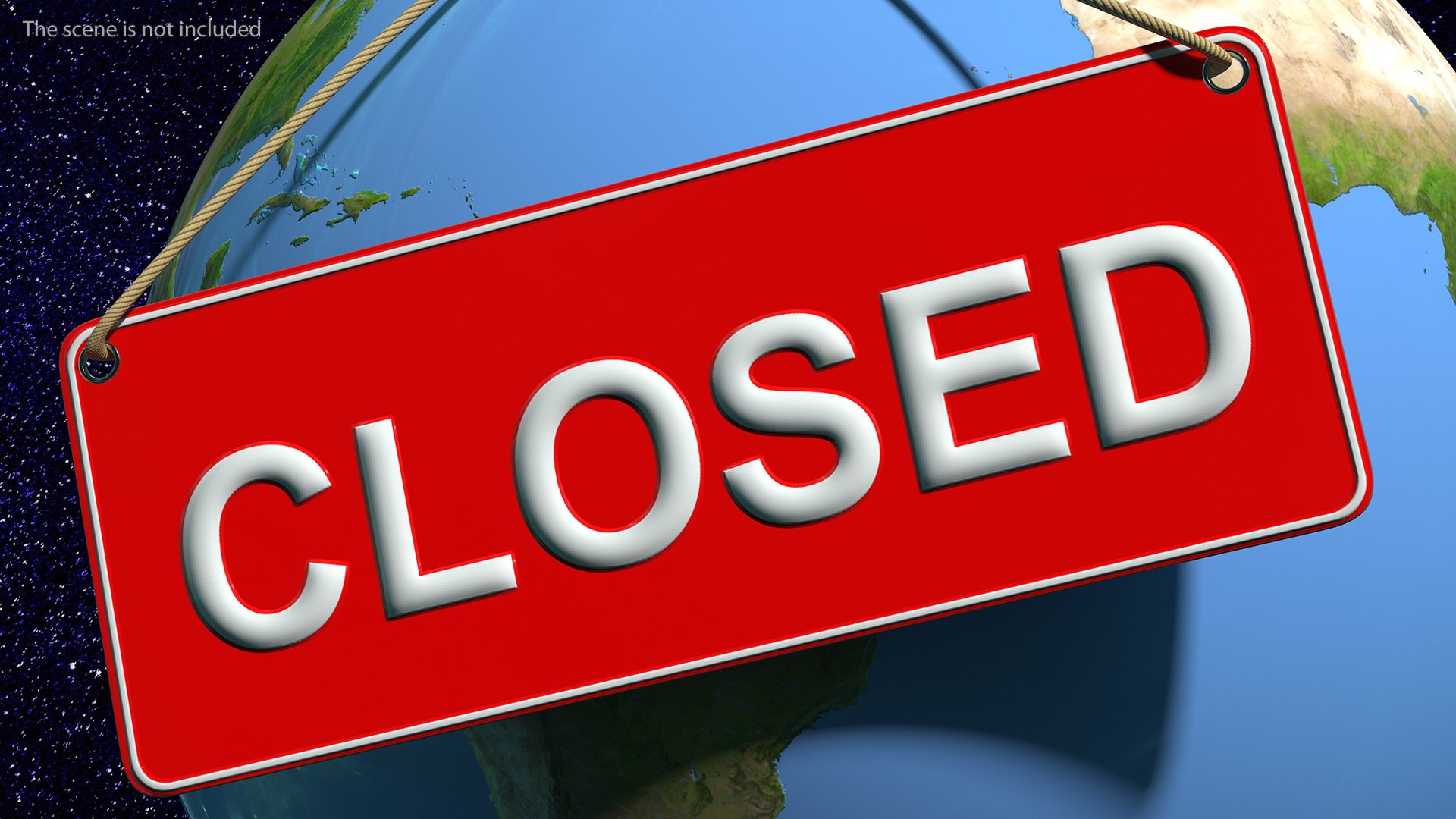 Earth Stylized Sign Closed 3D Model - TurboSquid 1699785