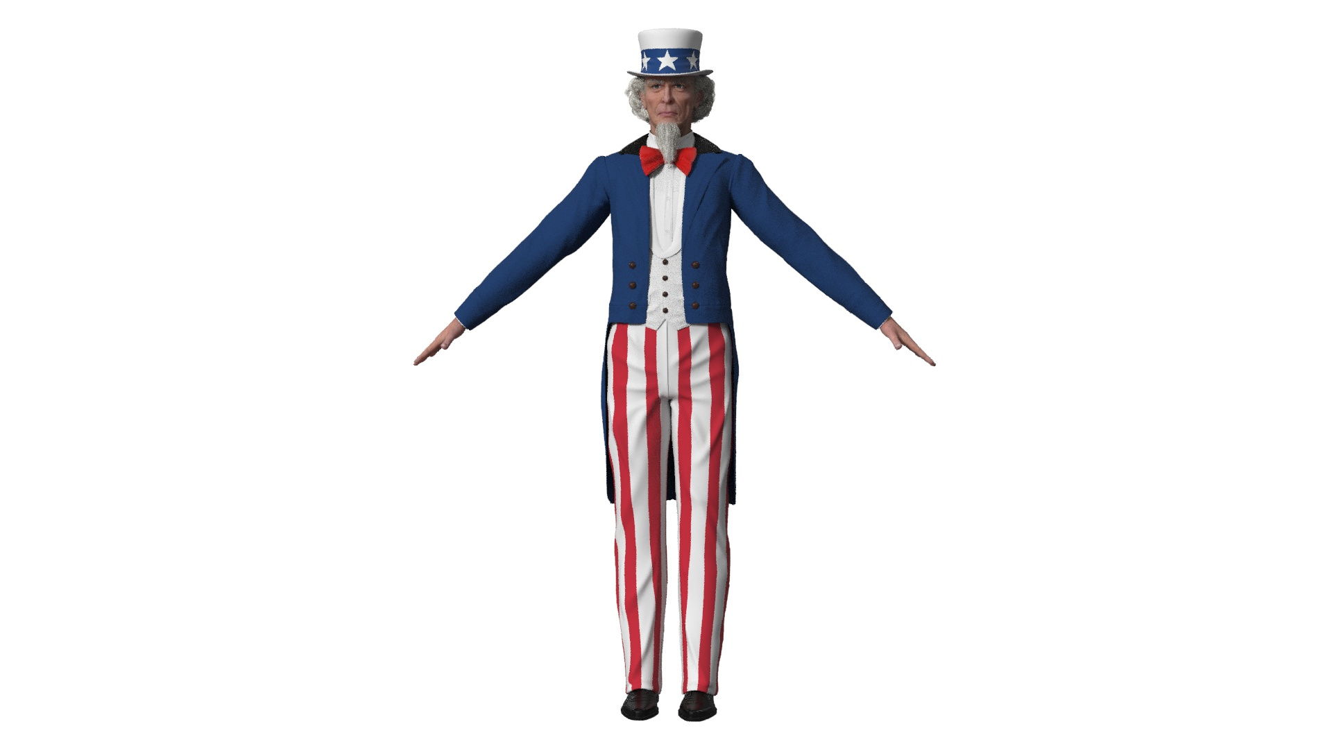 3D Uncle Sam Character A-Pose - TurboSquid 2413335