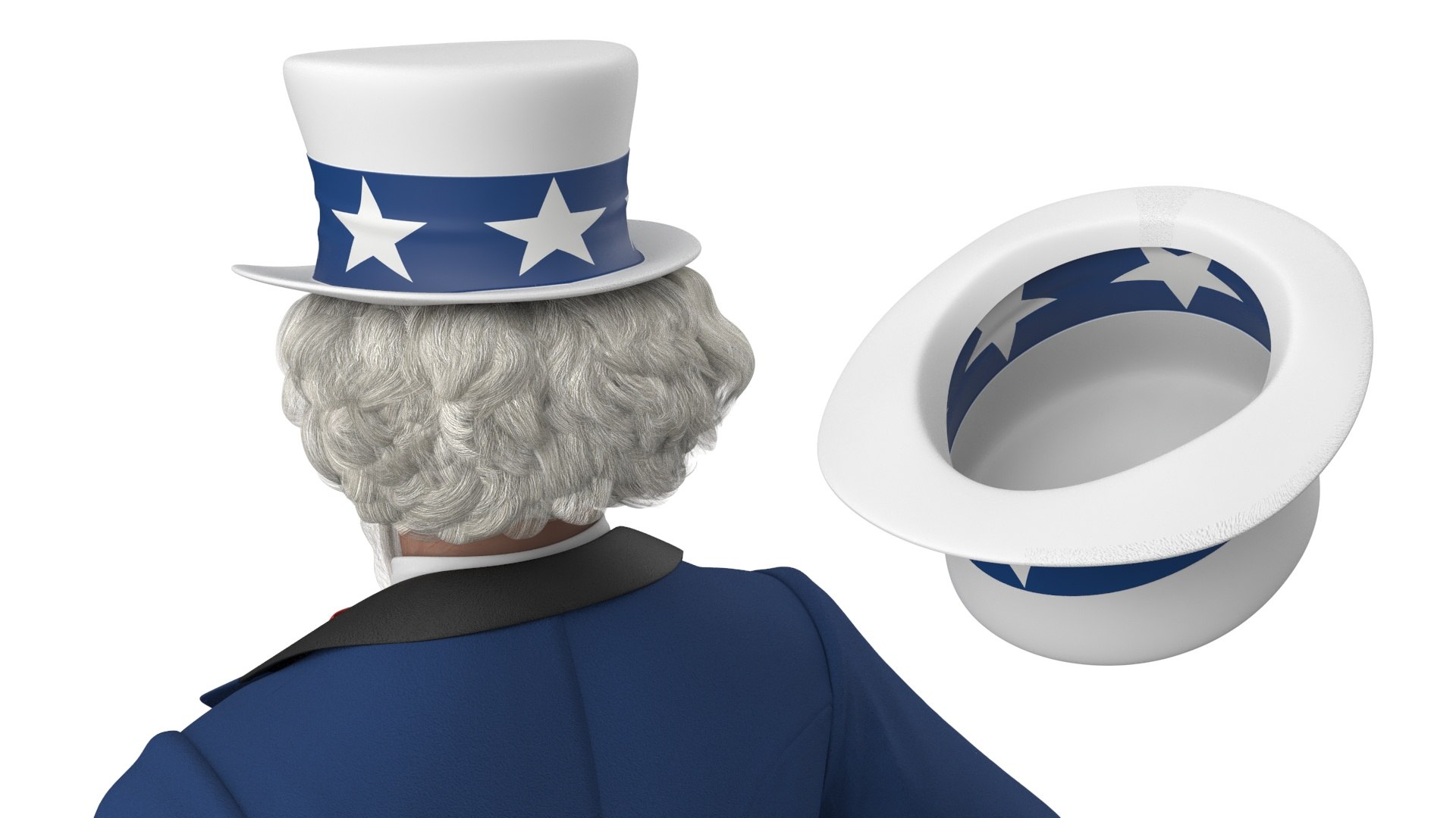 3D Uncle Sam Character A-Pose - TurboSquid 2413335
