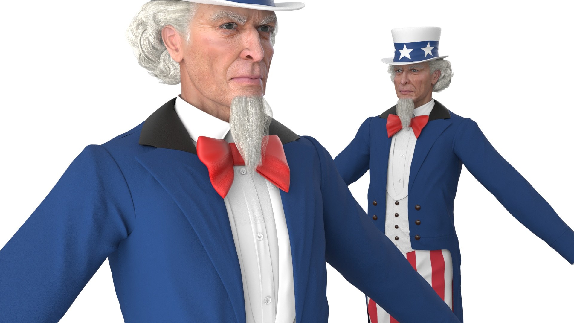 3D Uncle Sam Character A-Pose - TurboSquid 2413335