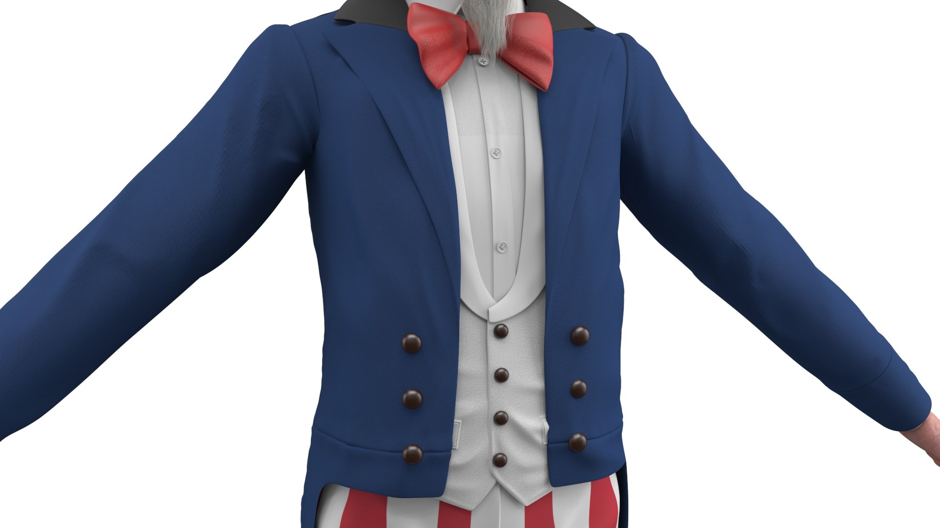 3D Uncle Sam Character A-Pose - TurboSquid 2413335