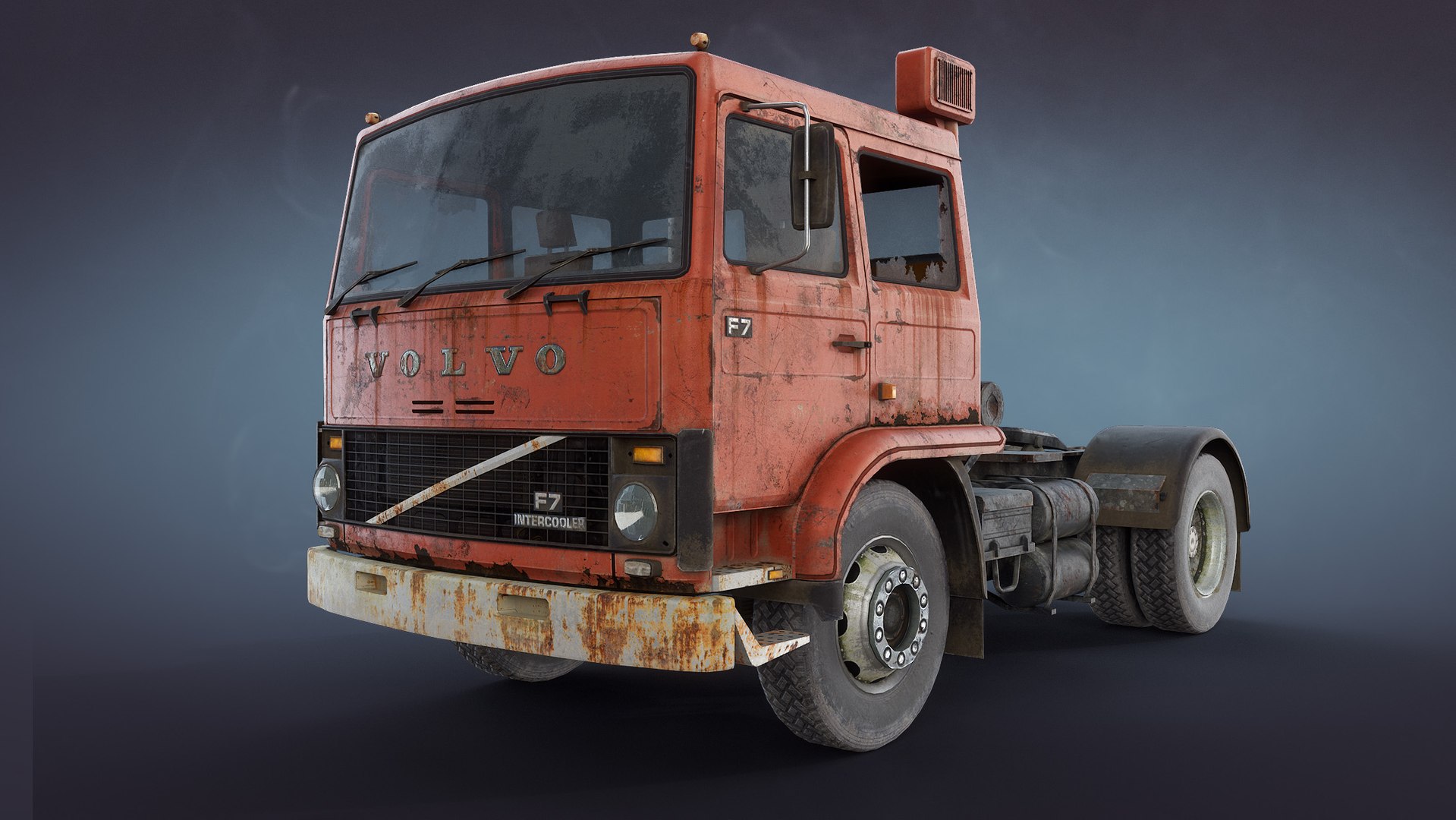 Low-poly Rusty Truck F7 3d Max