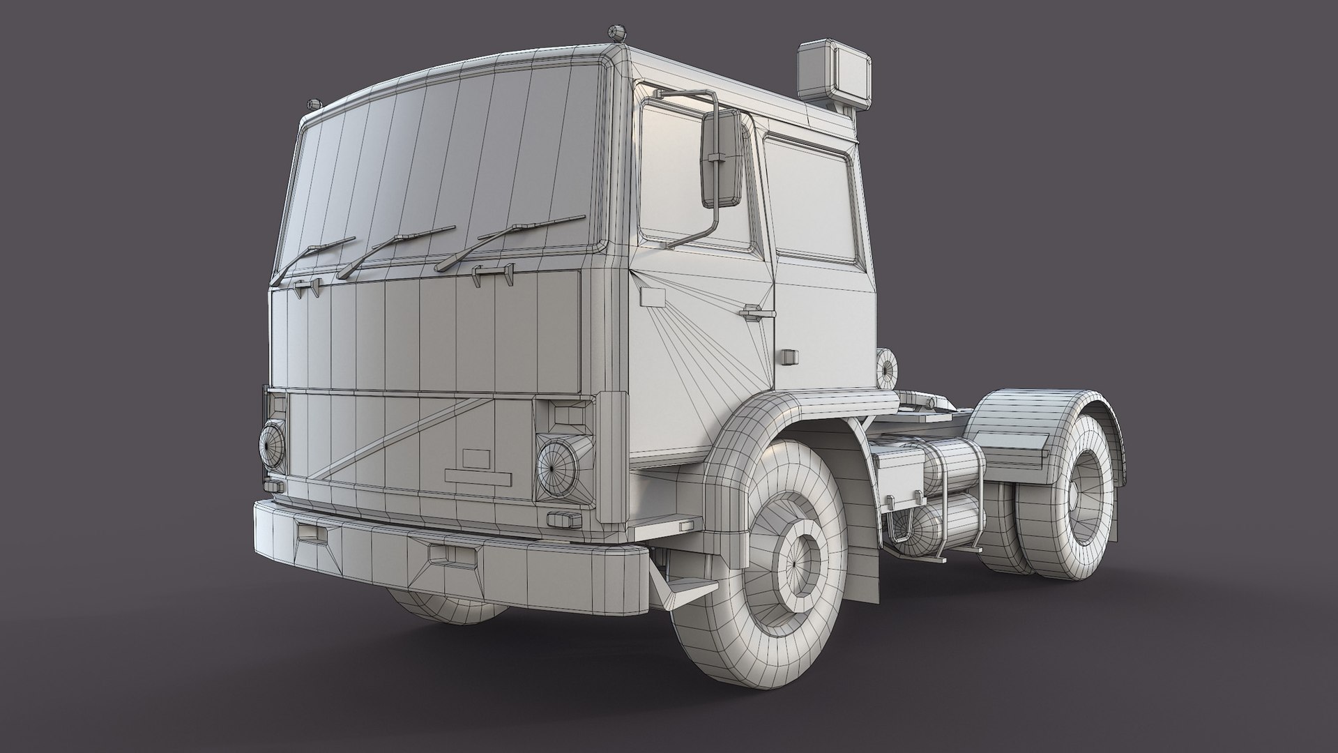 Low-poly Rusty Truck F7 3d Max