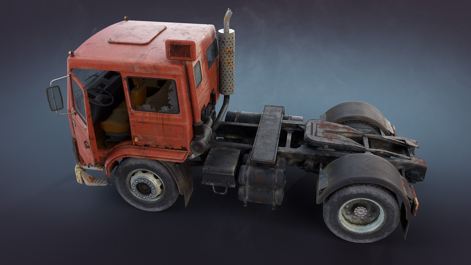 Low-poly Rusty Truck F7 3d Max