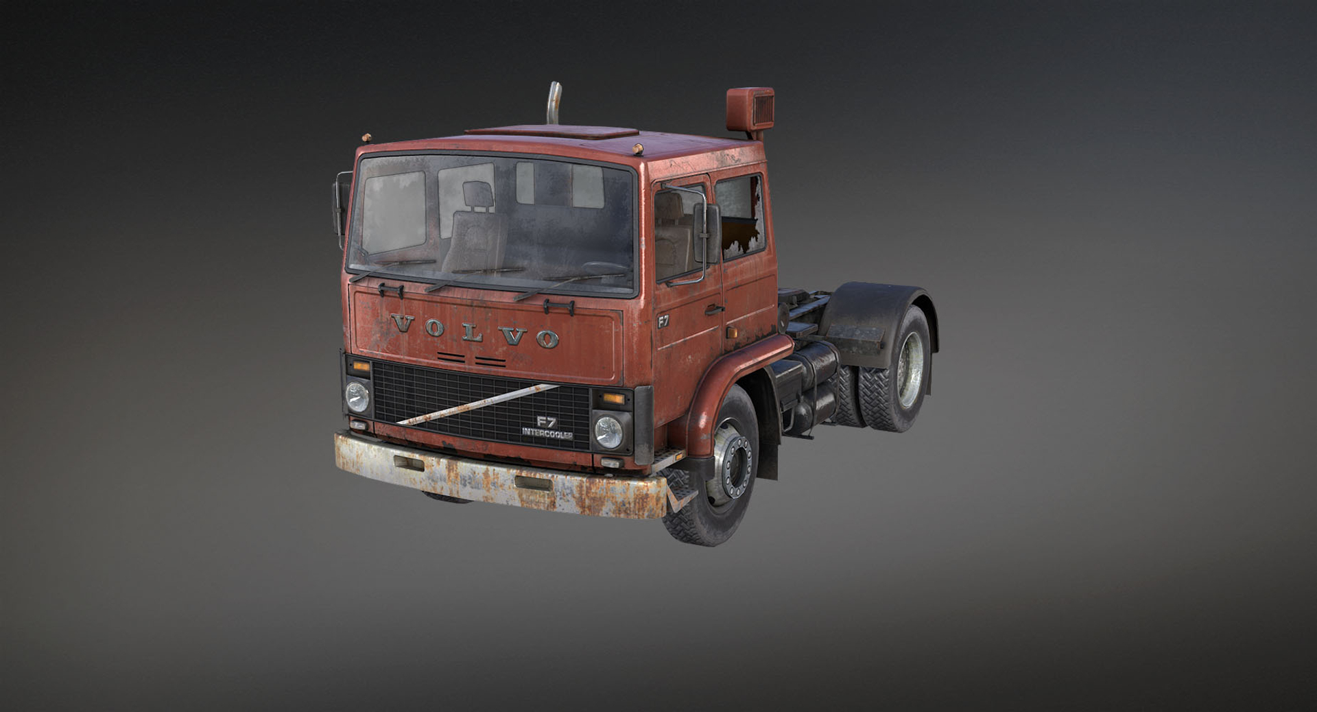 Low-poly Rusty Truck F7 3d Max