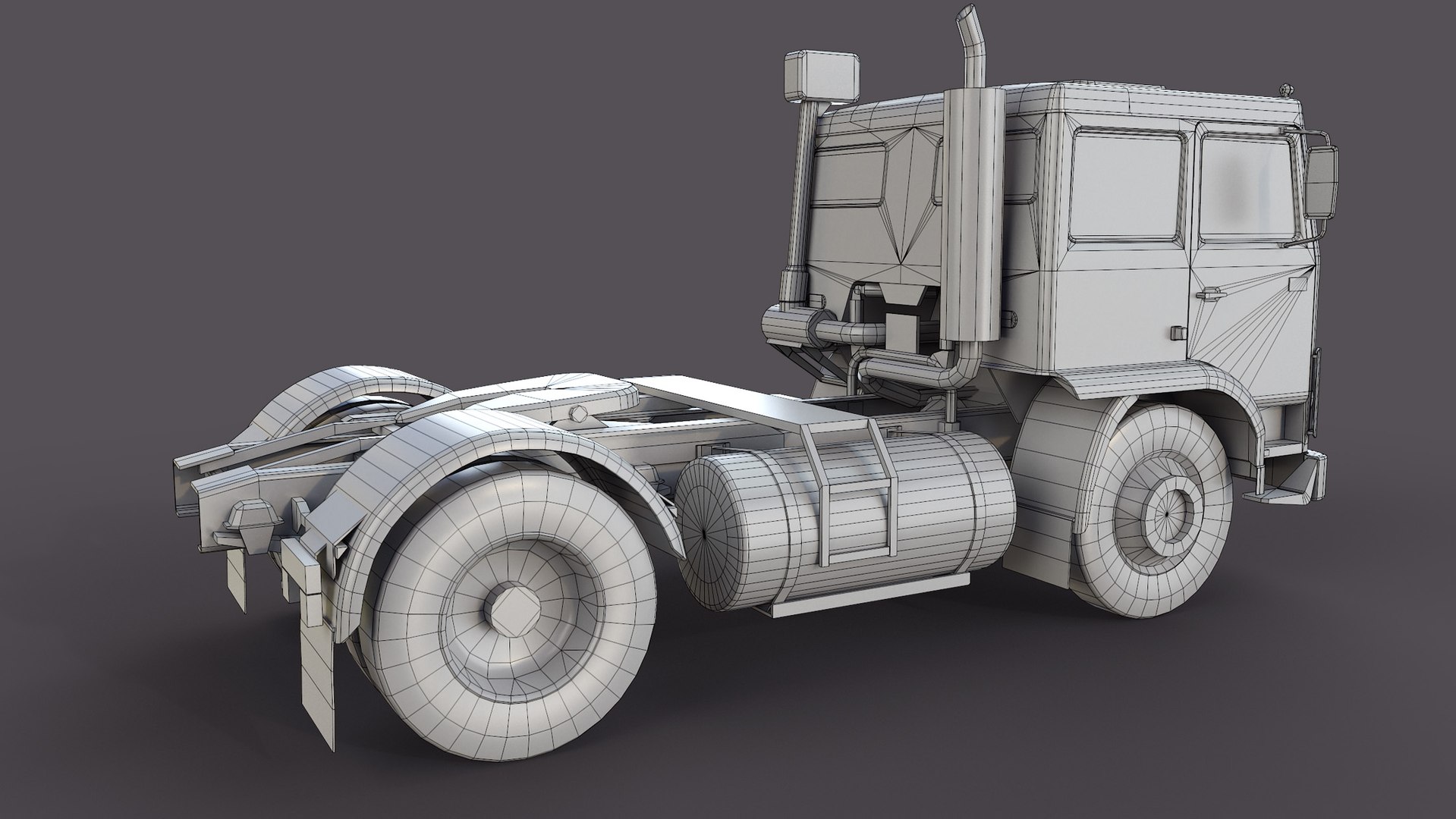 Low-poly Rusty Truck F7 3d Max