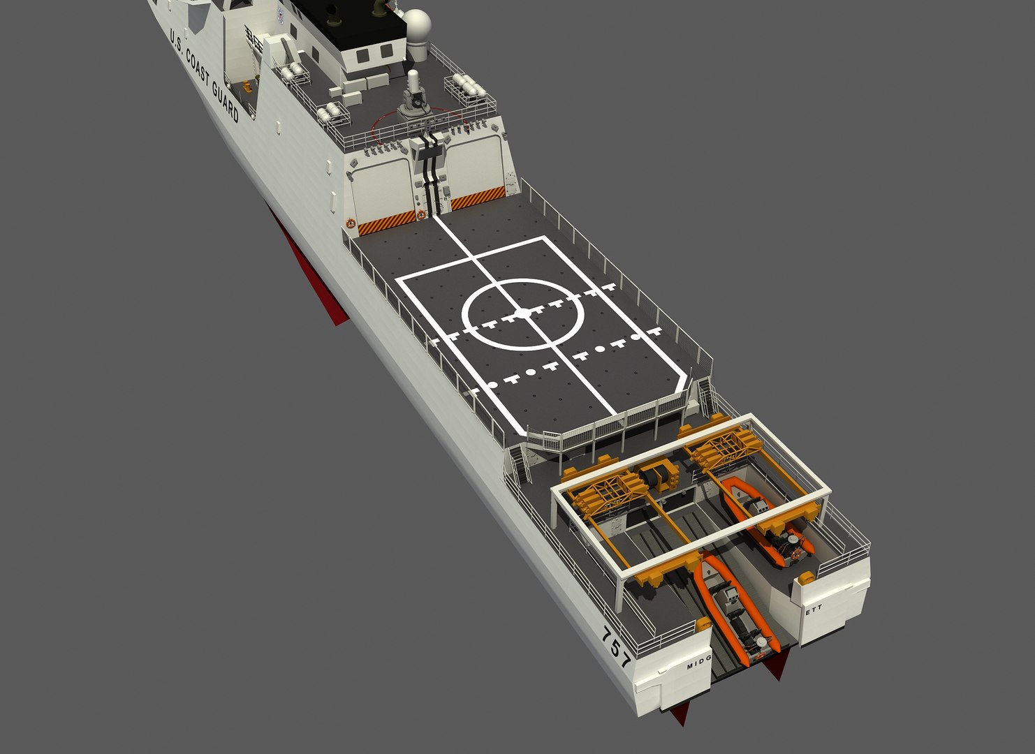 3D USCGC MIDGETT - LEGEND CLASS US CUTTER-COAST GUARD Model ...