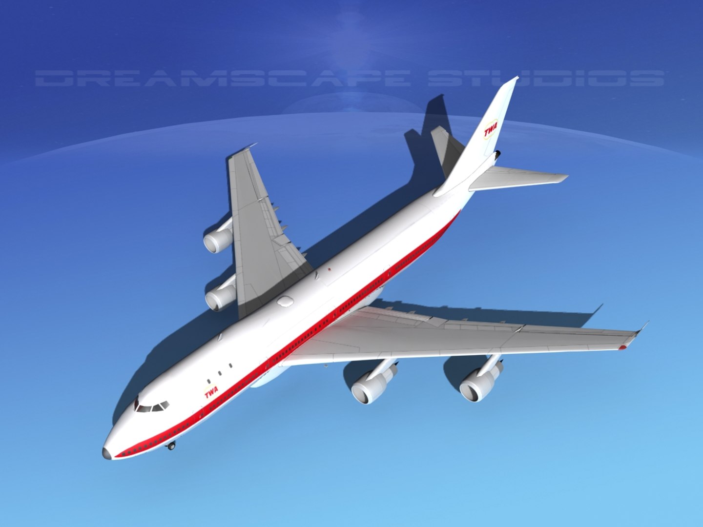 3d model 747-100 airline boeing 747