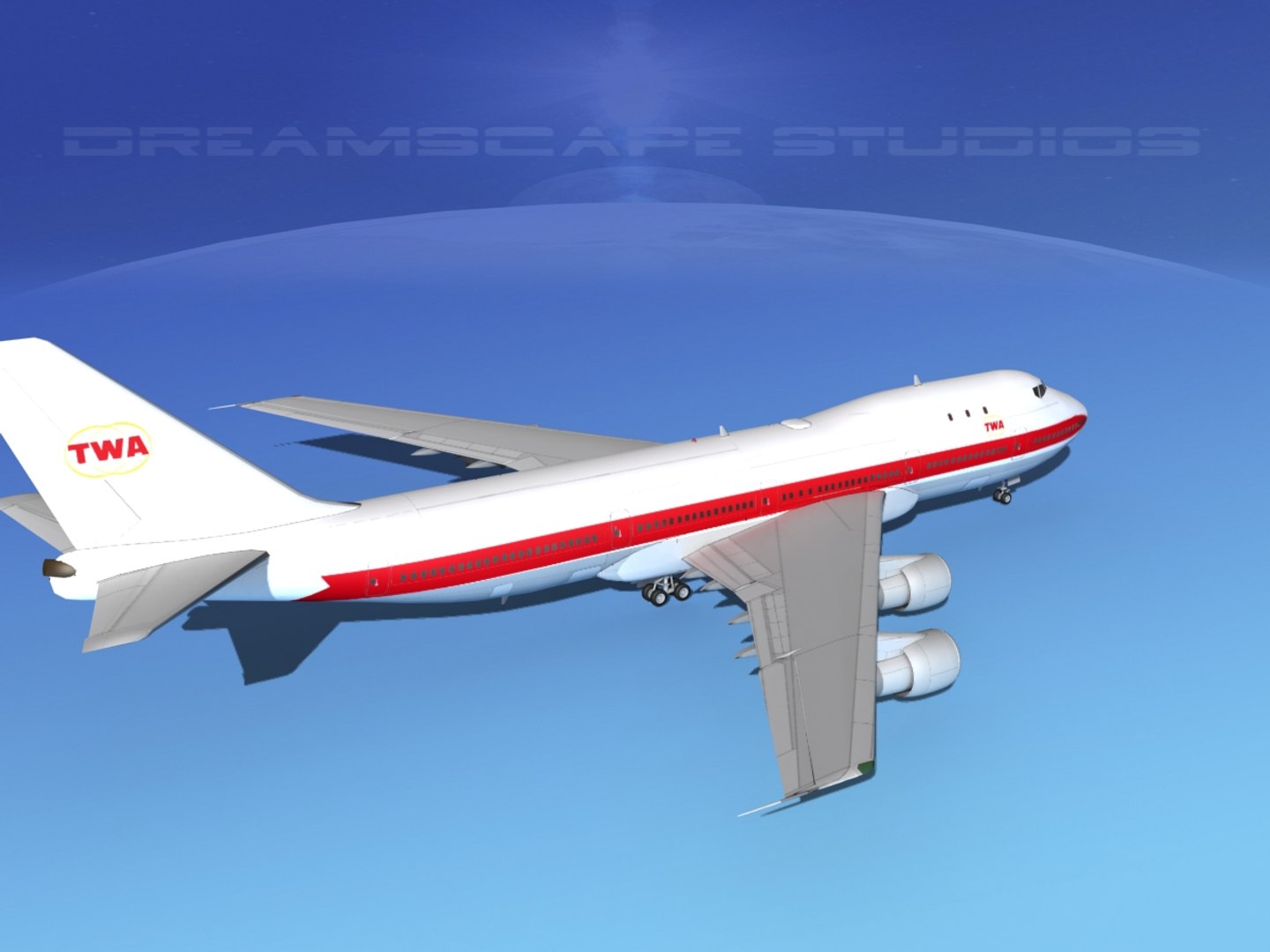 3d model 747-100 airline boeing 747