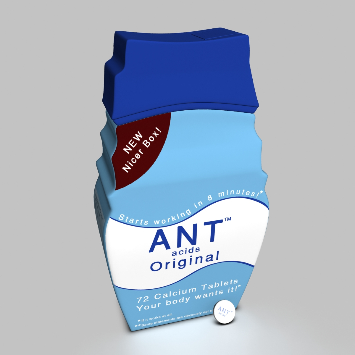 3d antacid medicine bottle