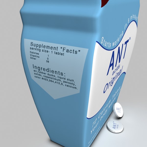 3d antacid medicine bottle