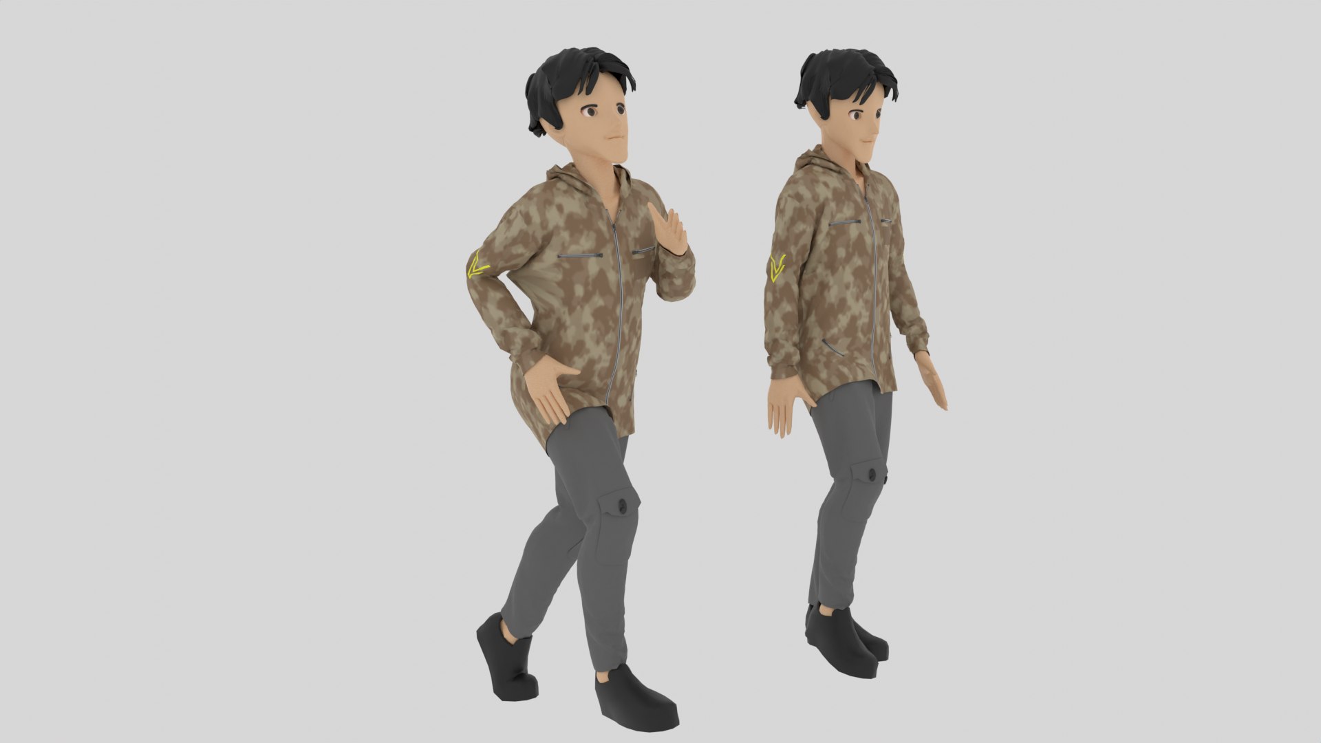 Cartoon Character Walking And Running Animation 3D Model - TurboSquid ...