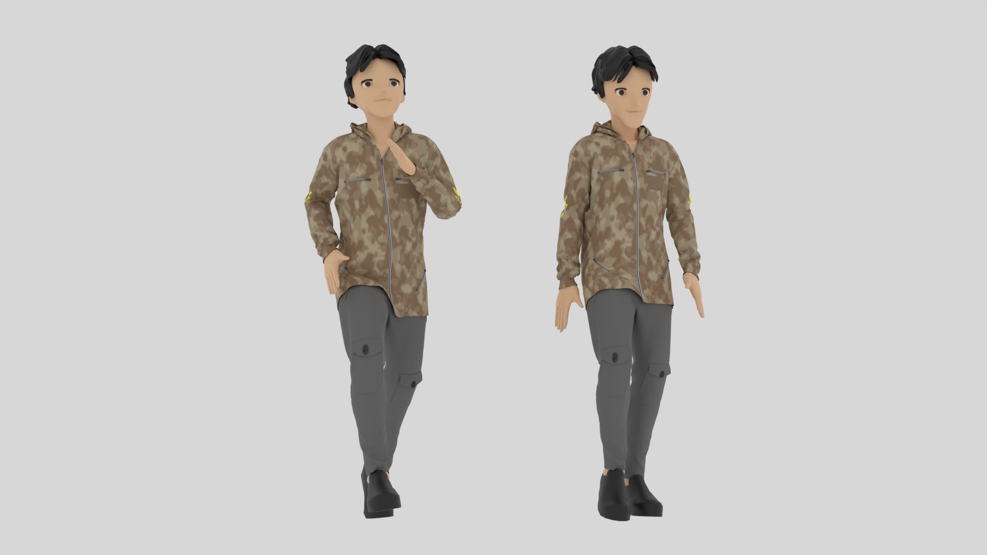 Cartoon Character Walking And Running Animation 3D Model - TurboSquid ...